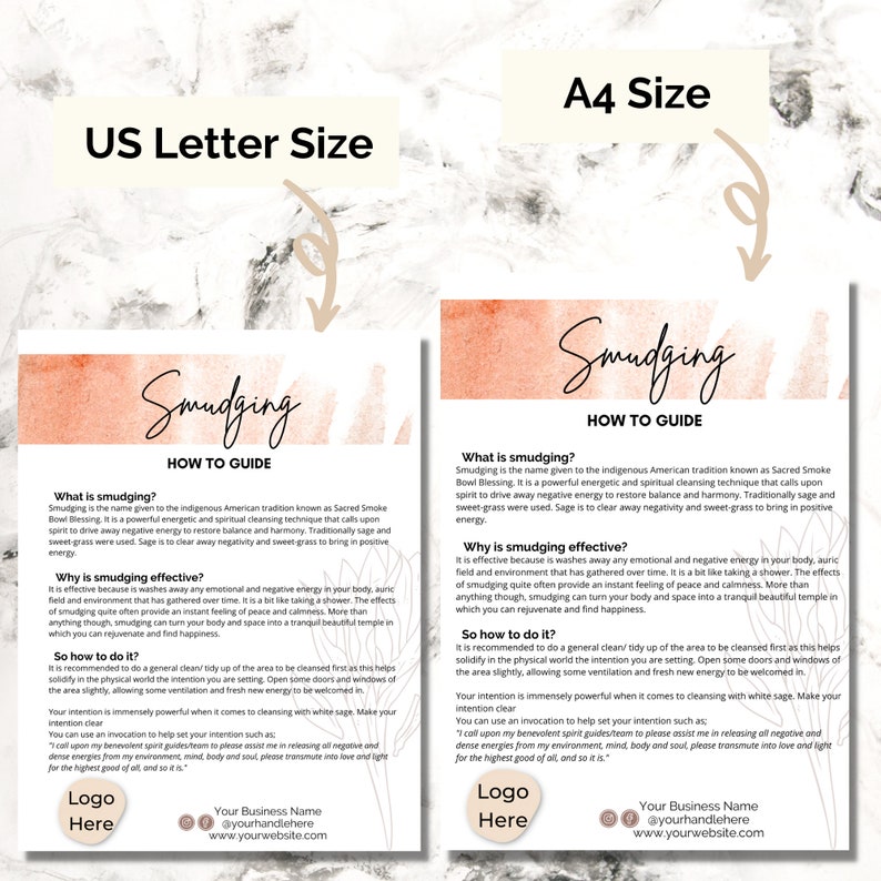 Sage Smudging Template Printable, Smudging Guide Printable ,crystal ...