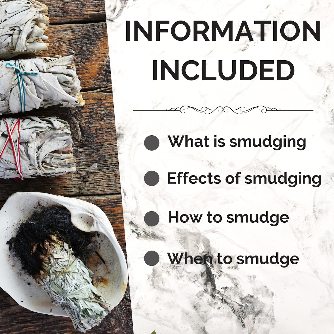 Sage Smudging Template Printable, Smudging Guide Printable ,crystal ...