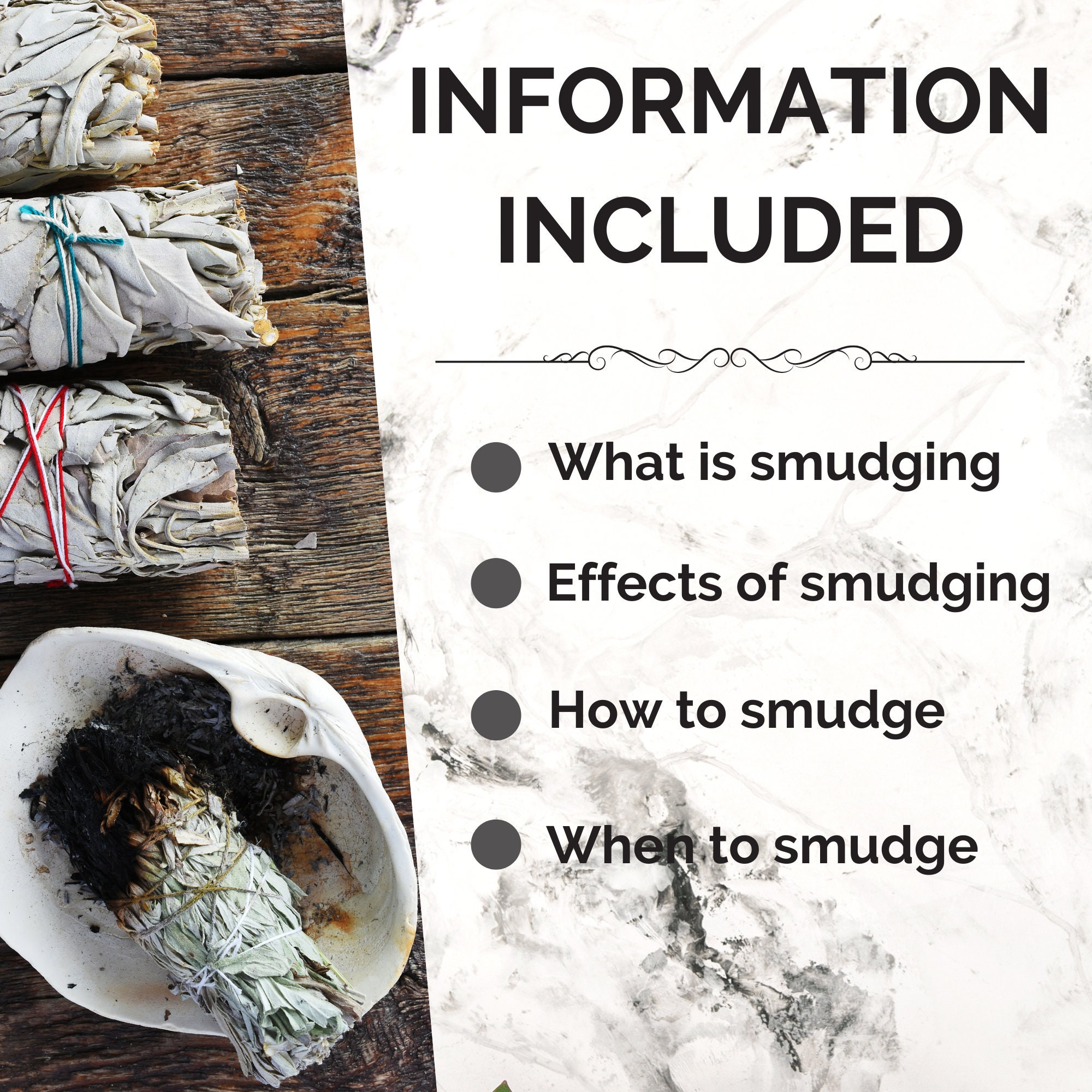 Sage Smudging Template Printable, Smudging Guide Printable ,crystal ...