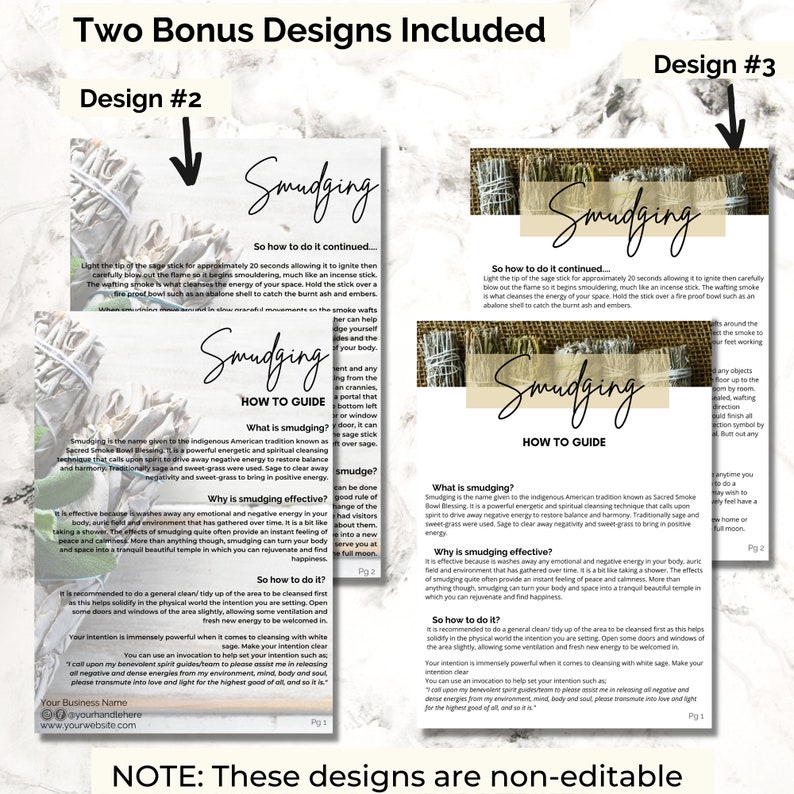 Sage Smudging Template Printable, Smudging Guide Printable ,crystal ...