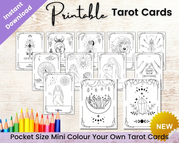 Printable Pocket Size Mini Tarot Card Deck Tarot Journal | Etsy