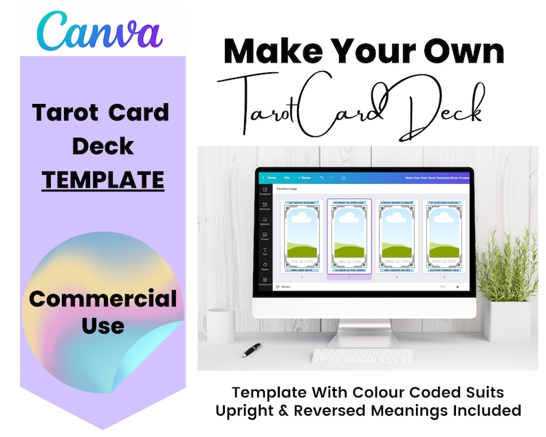 Make Your Own Tarot Cards Tarot Deck Template Tarot Template - Etsy