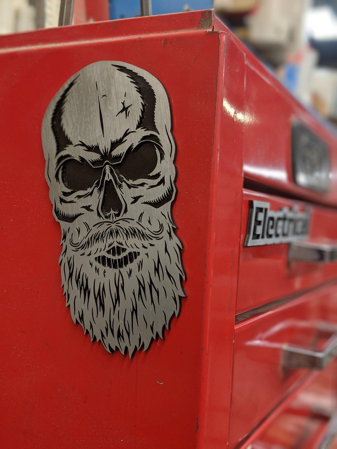 Custom Toolbox Drawer Emblems - Bearded Skull - Etsy