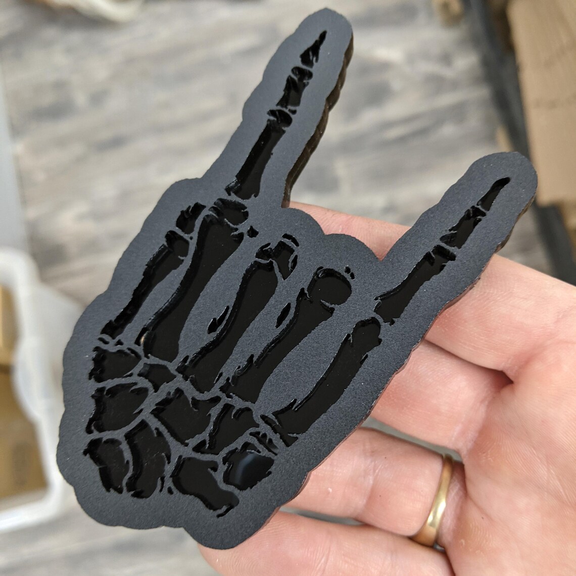 Custom Toolbox Drawer Emblems - Rock on Skeleton - Etsy
