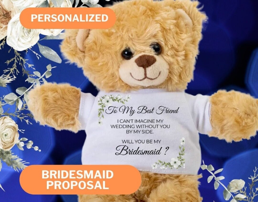 Bridesmaid Proposal Custom Teddy Bear, Wedding Cute and Personalized ...
