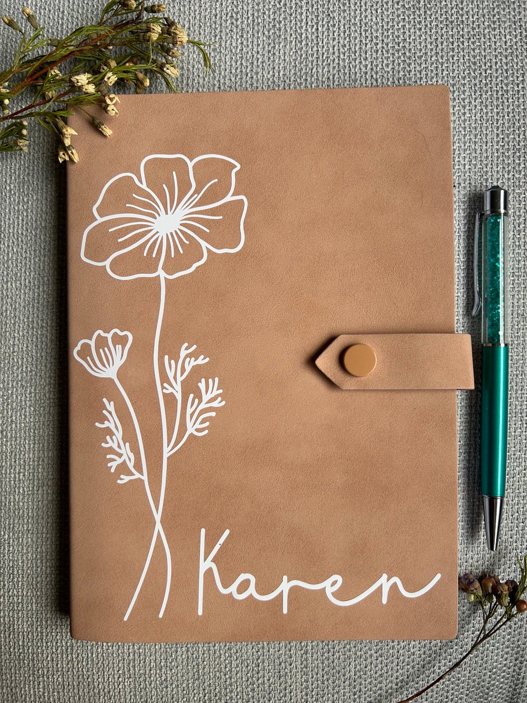 Birth Month Flower Journals | Personalised A5 Notebook/journal/diary ...