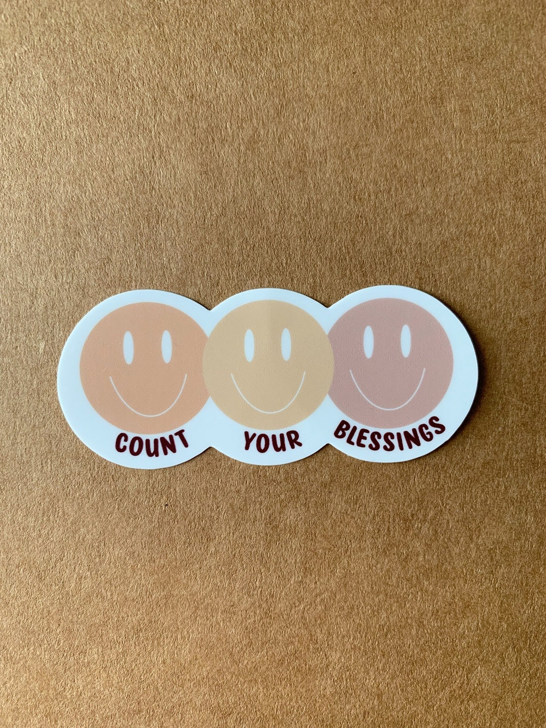 Count Your Blessings Smiley Face Sticker: Positive, Self Love ...