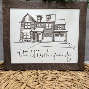 Engraved Home Portrait Personalized Line Drawn Home Picture - Etsy