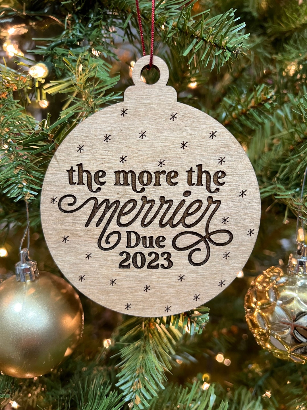 The More the Merrier Christmas Ornament, Pregnancy Announcement ...