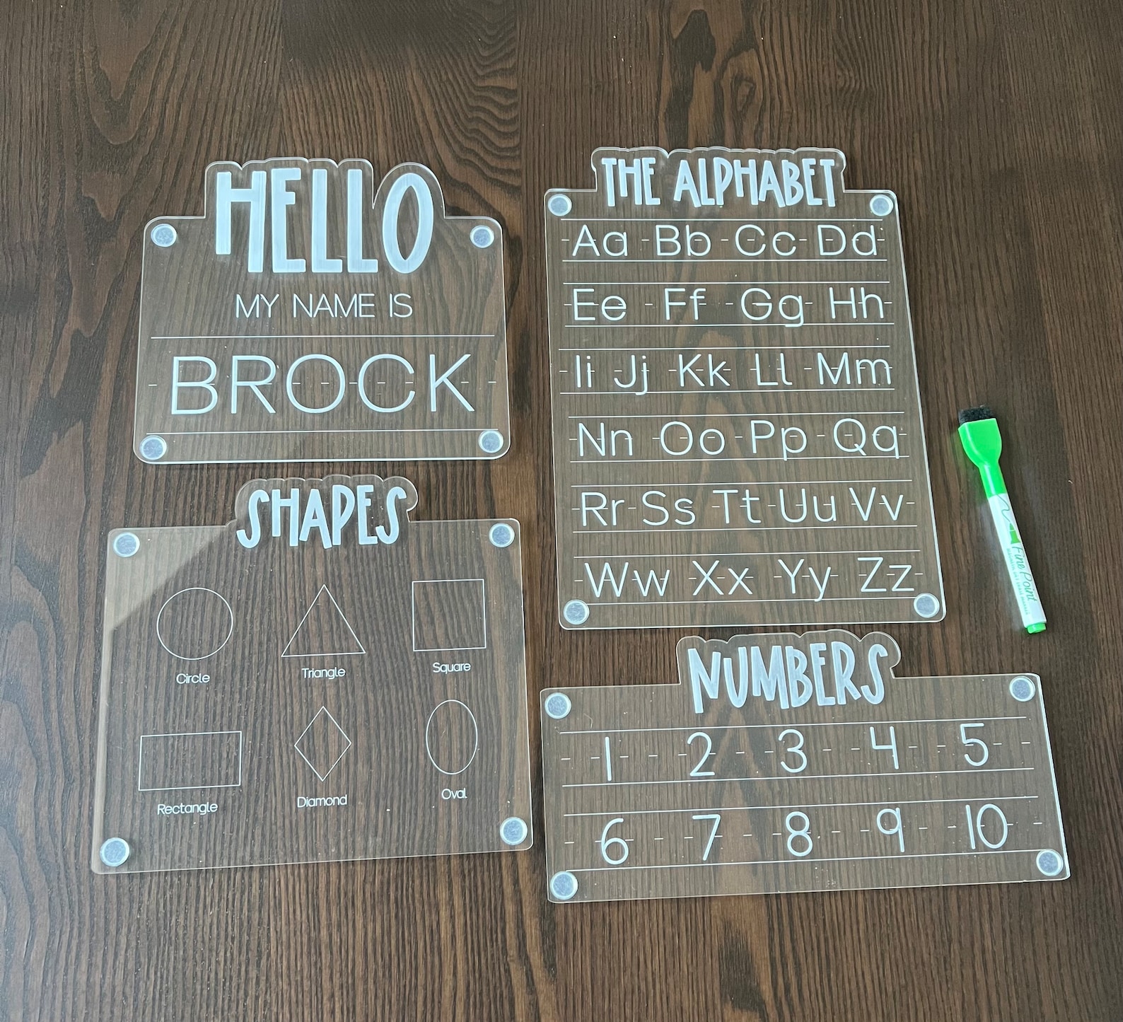 Personalized Name Tracing Board for Kids Bundle, Dry Erase Letter ...