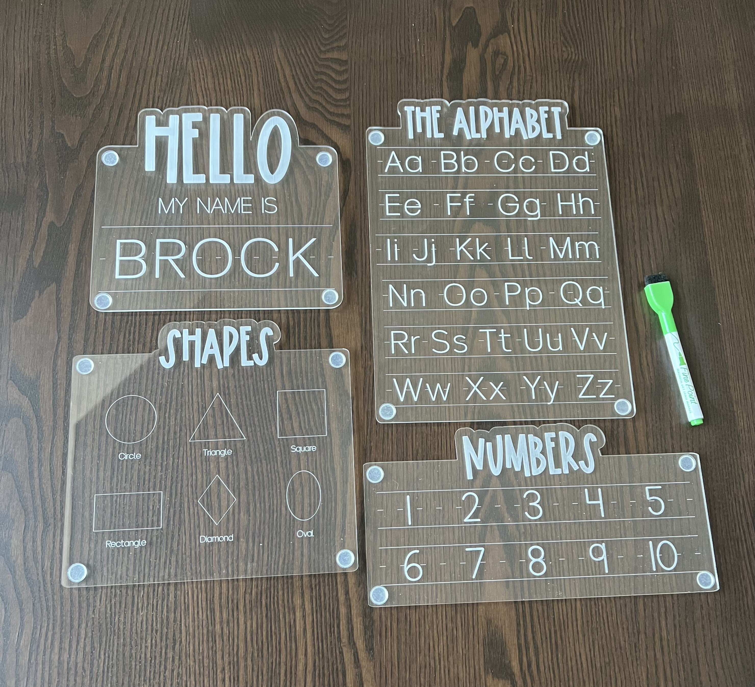 Personalized Name Tracing Board for Kids Bundle Dry Erase - Etsy