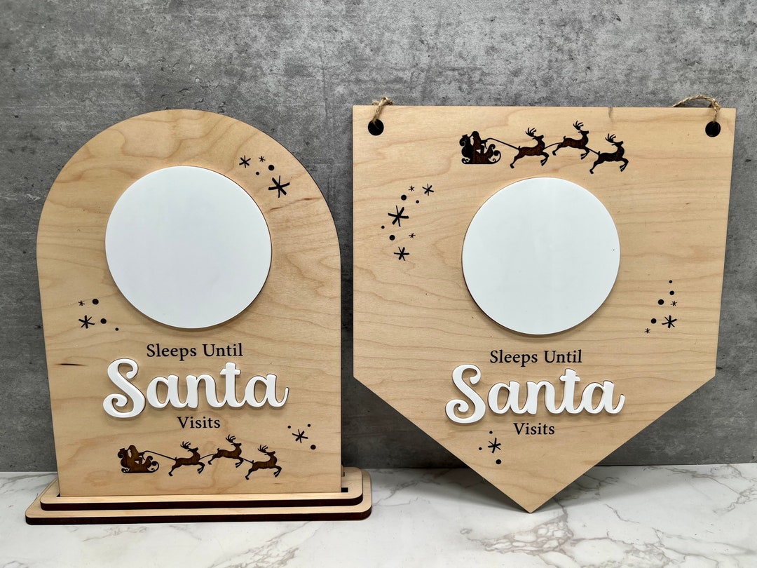 Santa Countdown, Countdown to Christmas, Christmas Countdown Sign, Dry ...