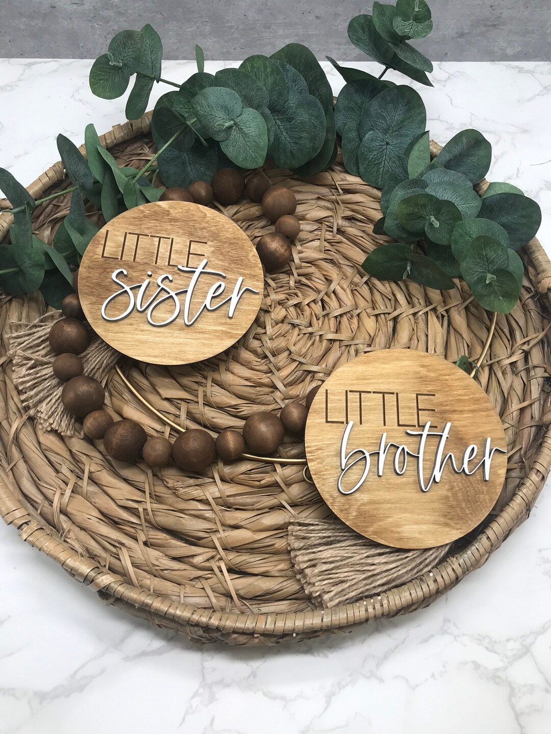 Little Sibling Photo Prop, Little Brother, Little Sister, 5” Round ...