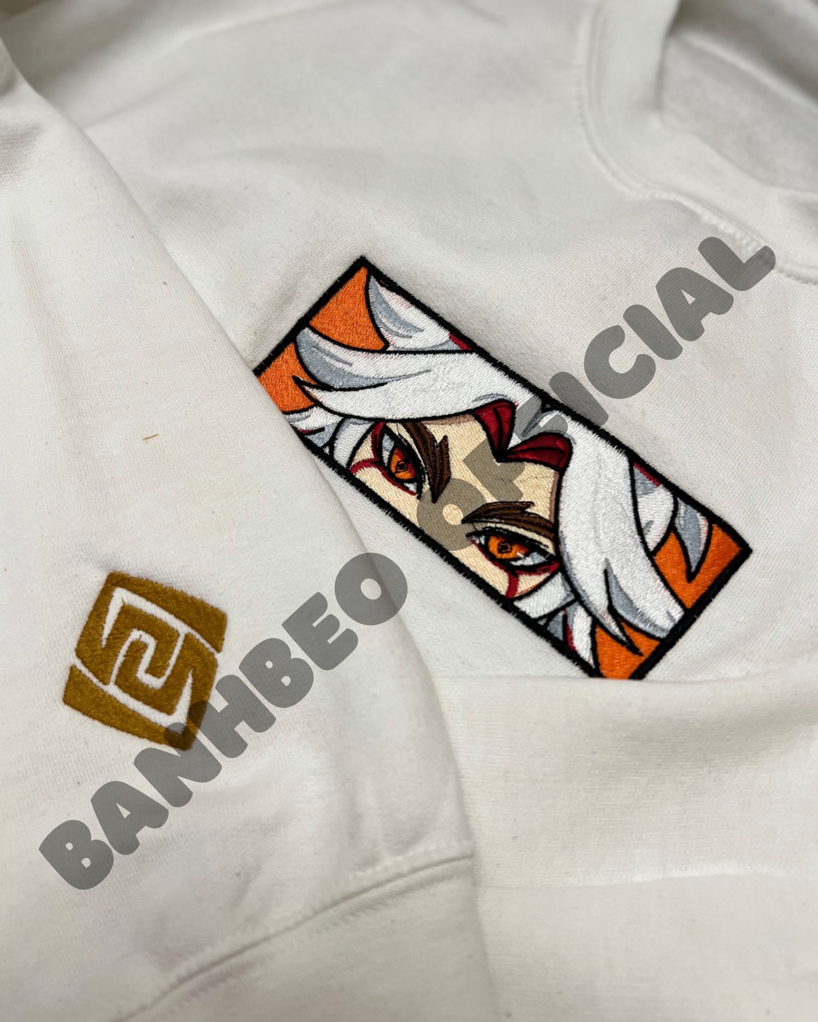 Genshin Impact Arataki Itto Face Boxed Embroidered Crewneck/hoodie ...