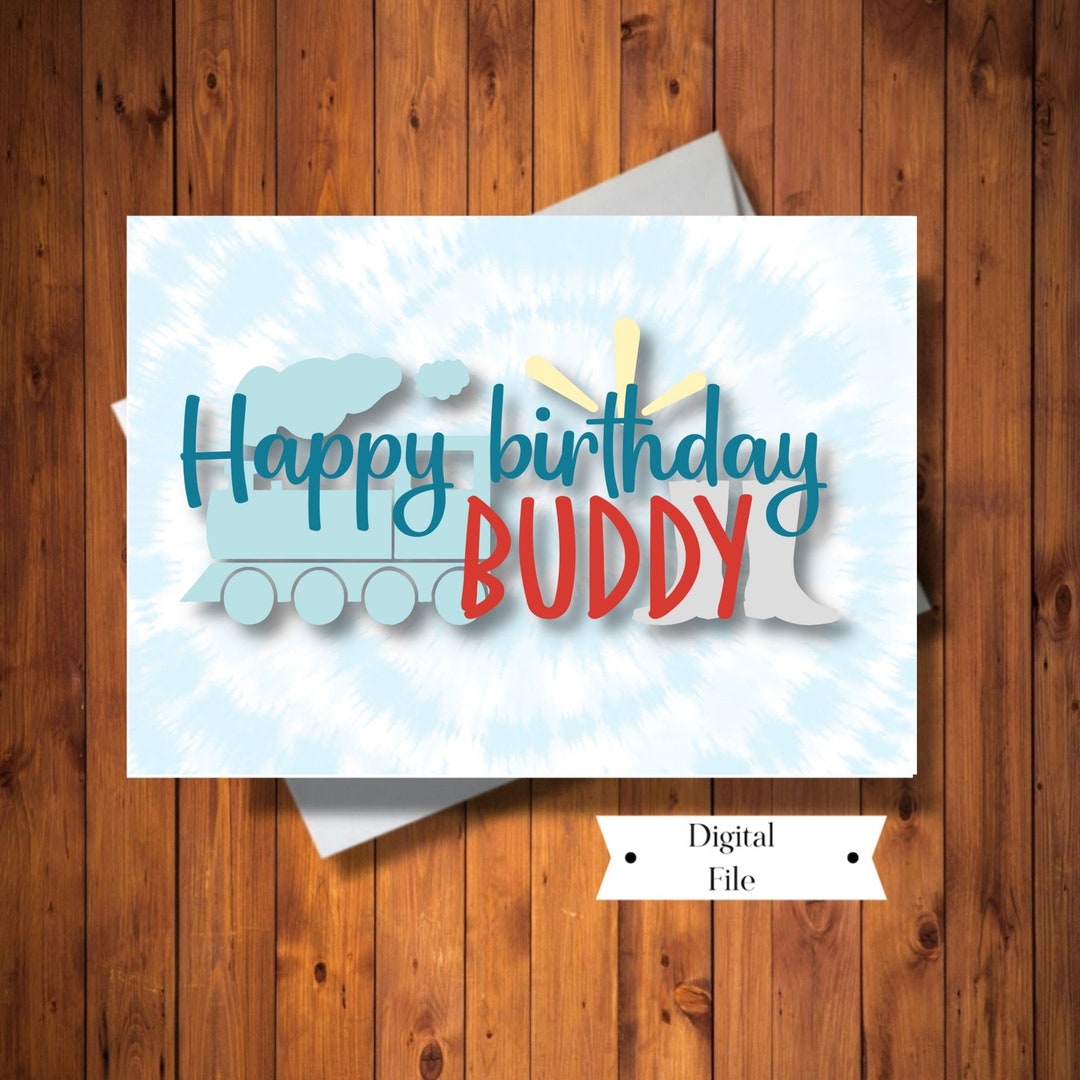 Happy Birthday Buddy Card, Birthday Card for Boy, for Grandson, for ...