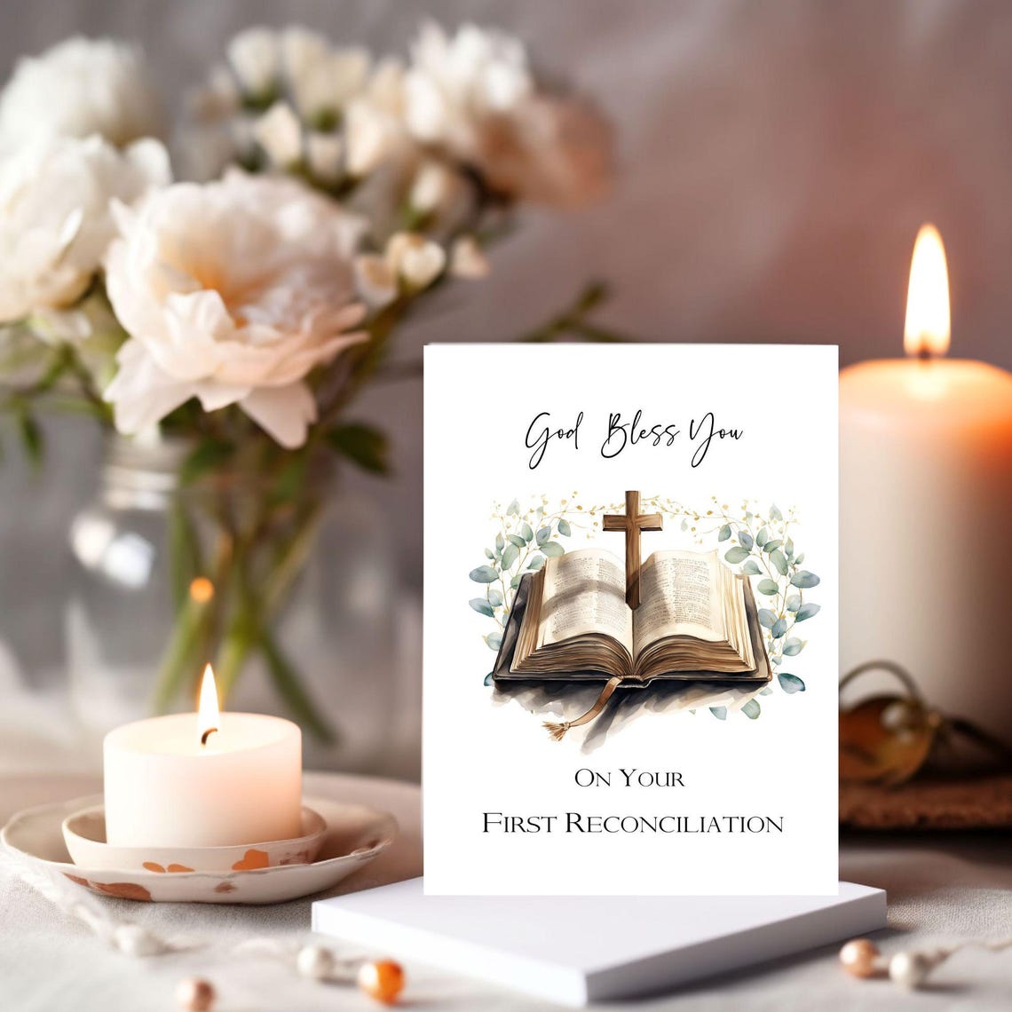 First Reconciliation Printable Card, Christian Reconciliation Card ...