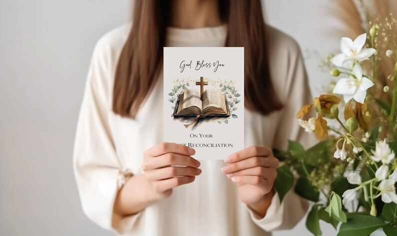 First Reconciliation Printable Card, Christian Reconciliation Card ...