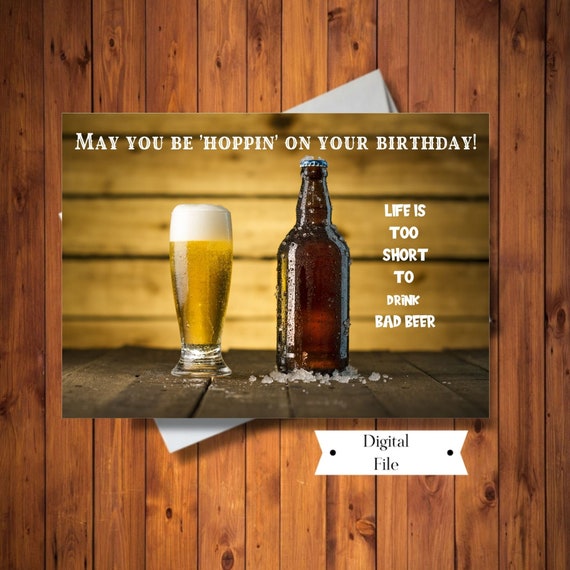 Funny Beer Birthday Card Any Age Birthday Card Life is Too | Etsy