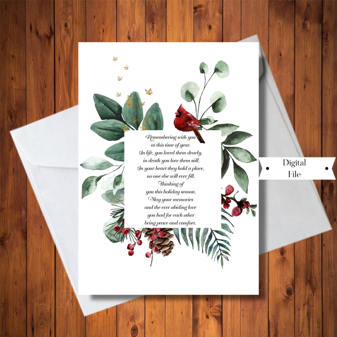 Christmas Season Memorial/ Sympathy Card, Remembering Card, During This ...