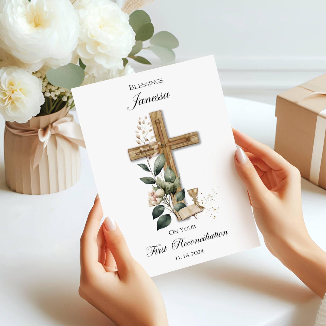 Personalized First Reconciliation Card, Congratulations on Your First ...