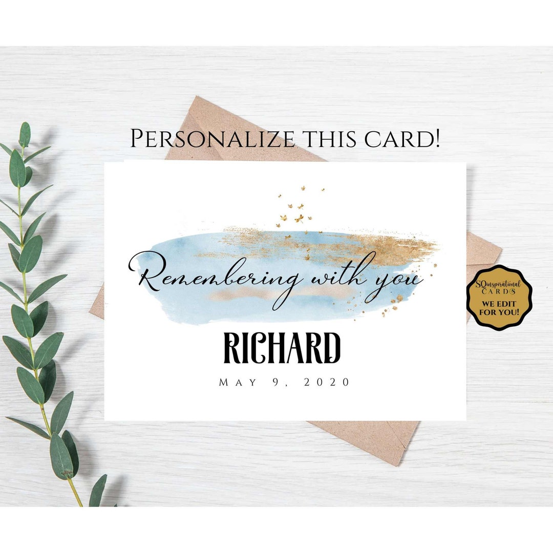 Personalized Sympathy Remembering With You Card, Celebration of Life ...