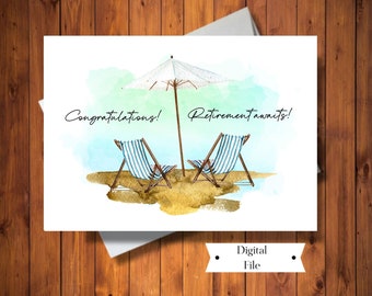 Retirement Congratulations Card, Funny Happy Retirement LAWN CHAIR D209 ...