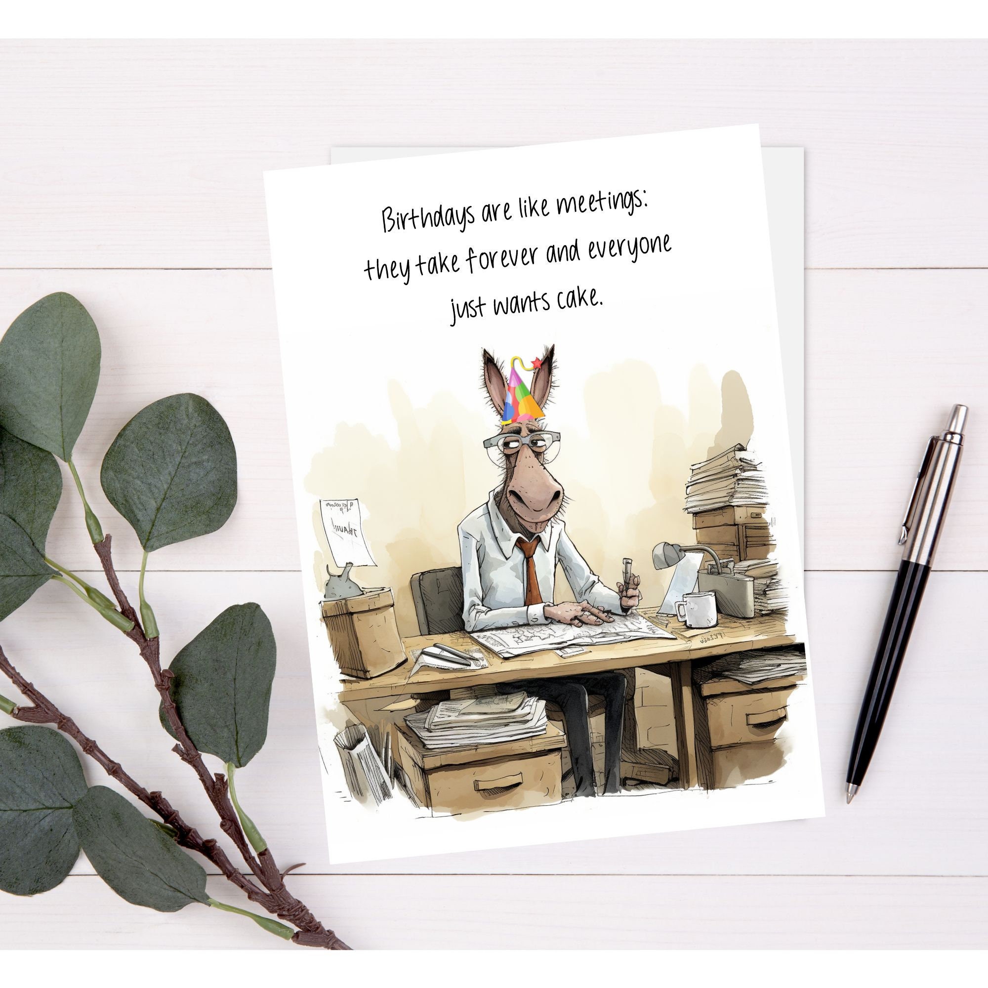 Happy Birthday Card for Coworker, Funny Office Birthday Card, Work Birthday, Printable Card ...