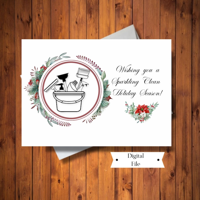 Happy Holidays Card From Cleaning Person/company to Customer, Christmas ...