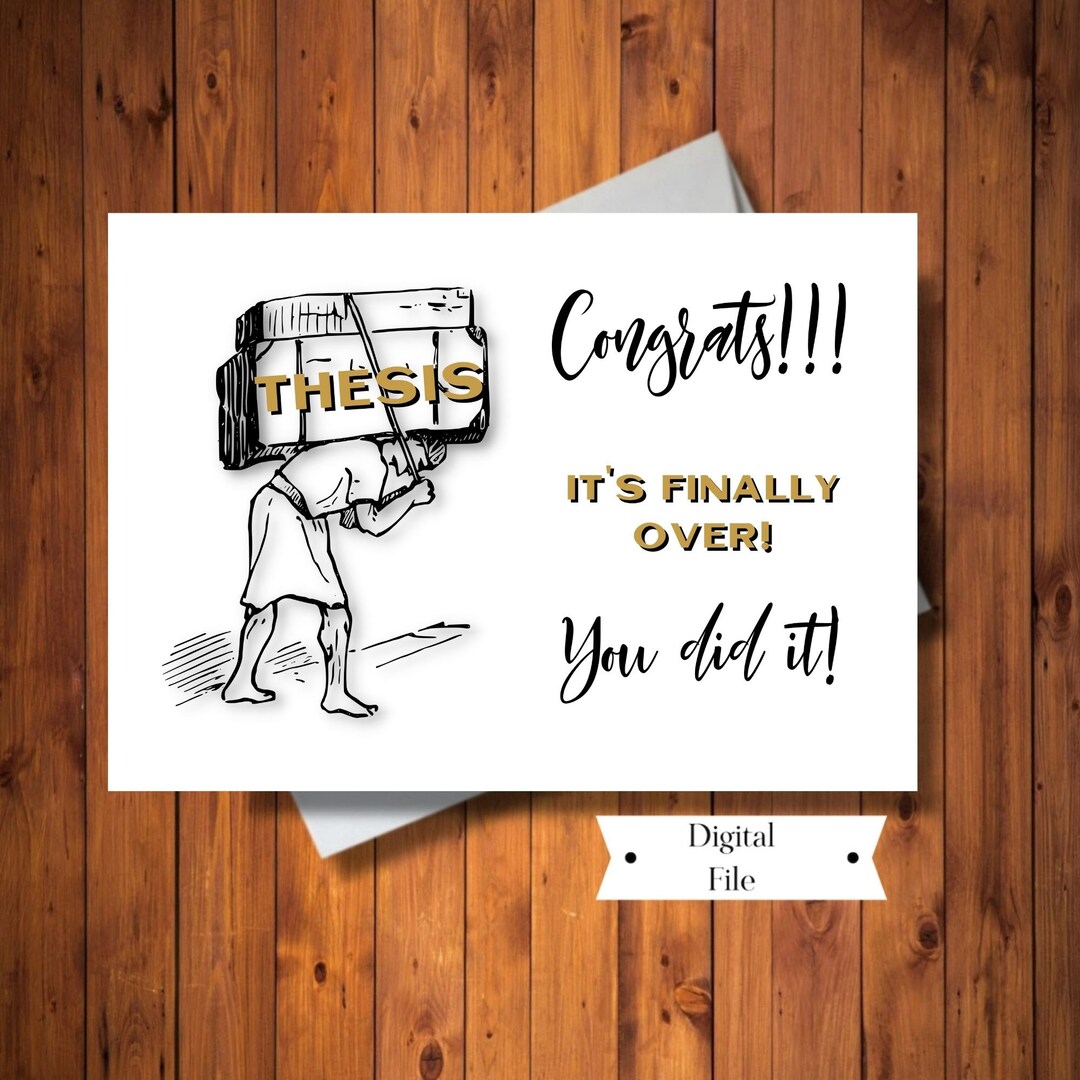 PHD Graduation Card, Thesis Done Congratulations, College or University ...