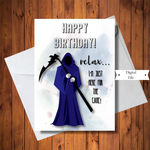 Grim Reaper Birthday Card - Etsy