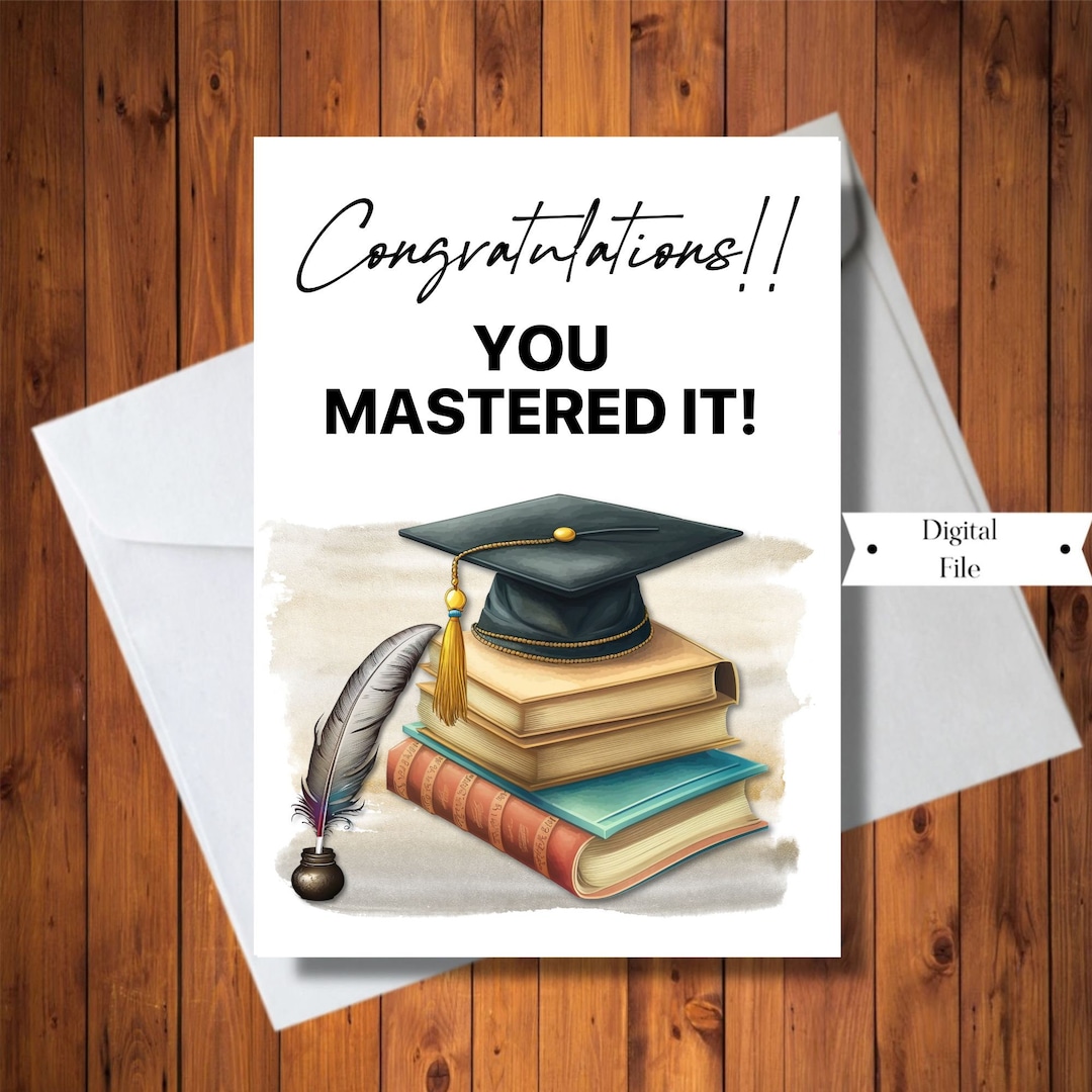 Graduation Card for Masters Degree, Congratulations Graduation Card ...