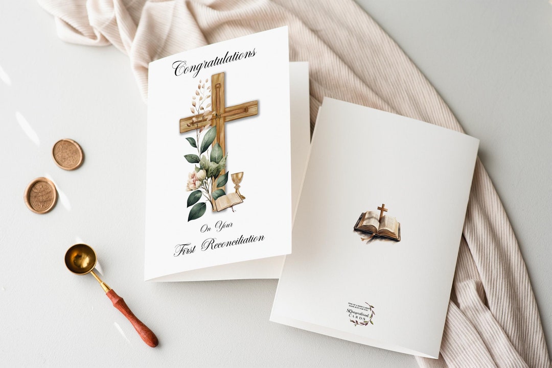 First Reconciliation Printable Card, Christian Reconciliation Card ...