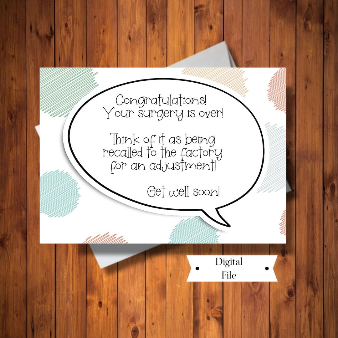 Funny Surgery/operation Card, Hope Your Surgery Went Well, Get Well ...