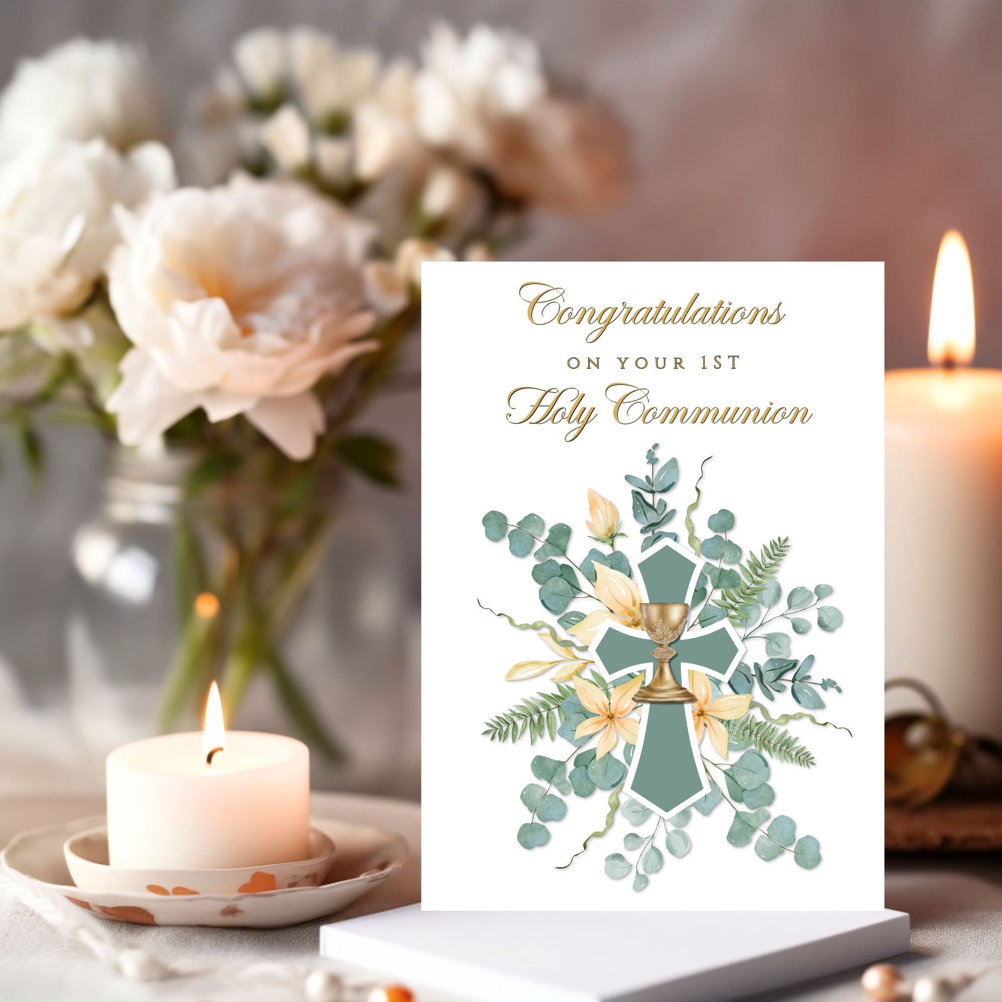 First Holy Communion Card, Congratulations Card, Male or Female, 1st ...