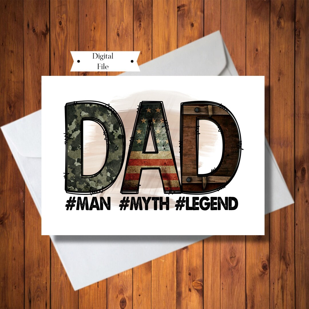 Card for Dad, Man, Myth Legend Card, Birthday Card, Father's Day Card ...