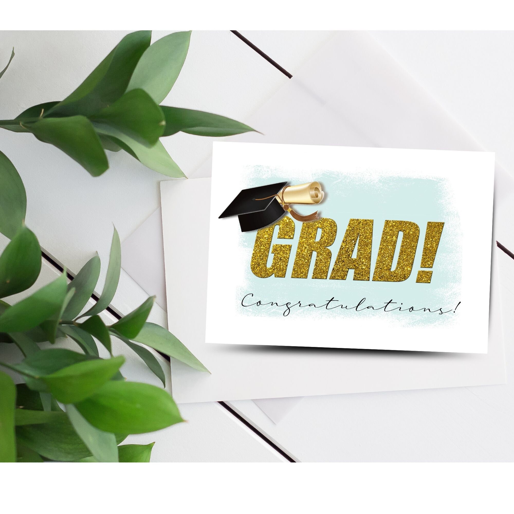 Congratulations Grad Card, Graduation Card, Grad Hat and Diploma Card ...