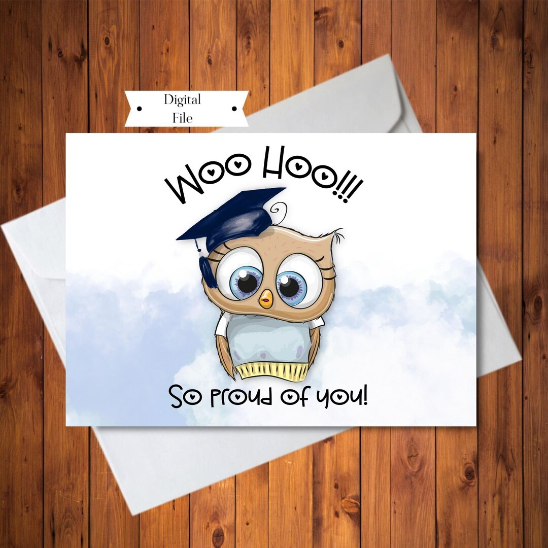 Fun Owl Graduation Card, Woo Hoo Graduation Card, Kids Graduation ...