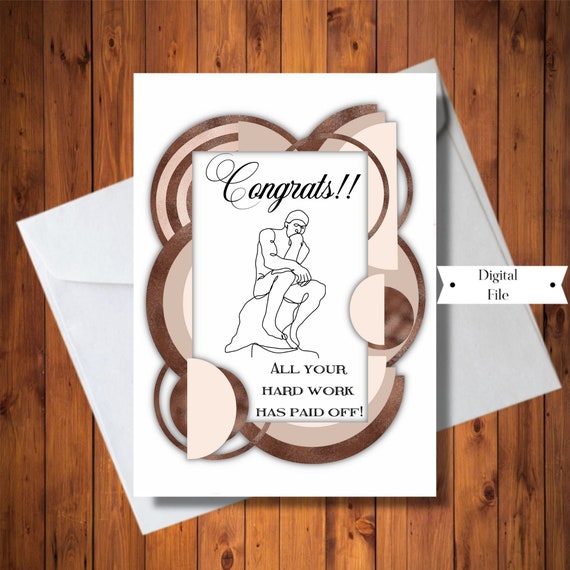 Graduation Card Congratulations Your Hard Work Has Paid off - Etsy