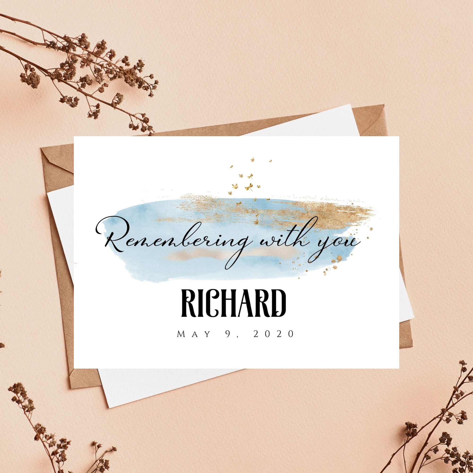 Personalized Sympathy Remembering With You Card, Celebration of Life ...