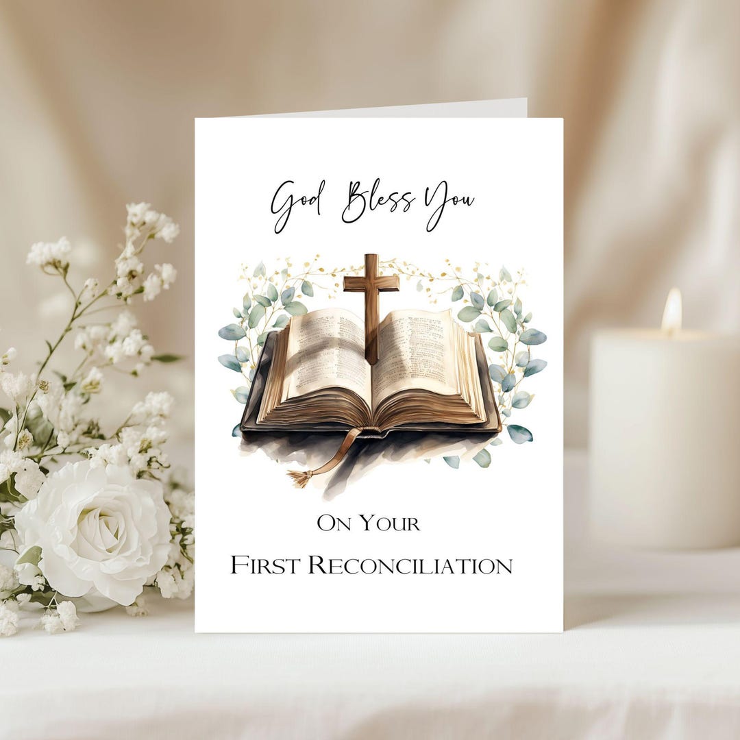 First Reconciliation Printable Card, Christian Reconciliation Card ...