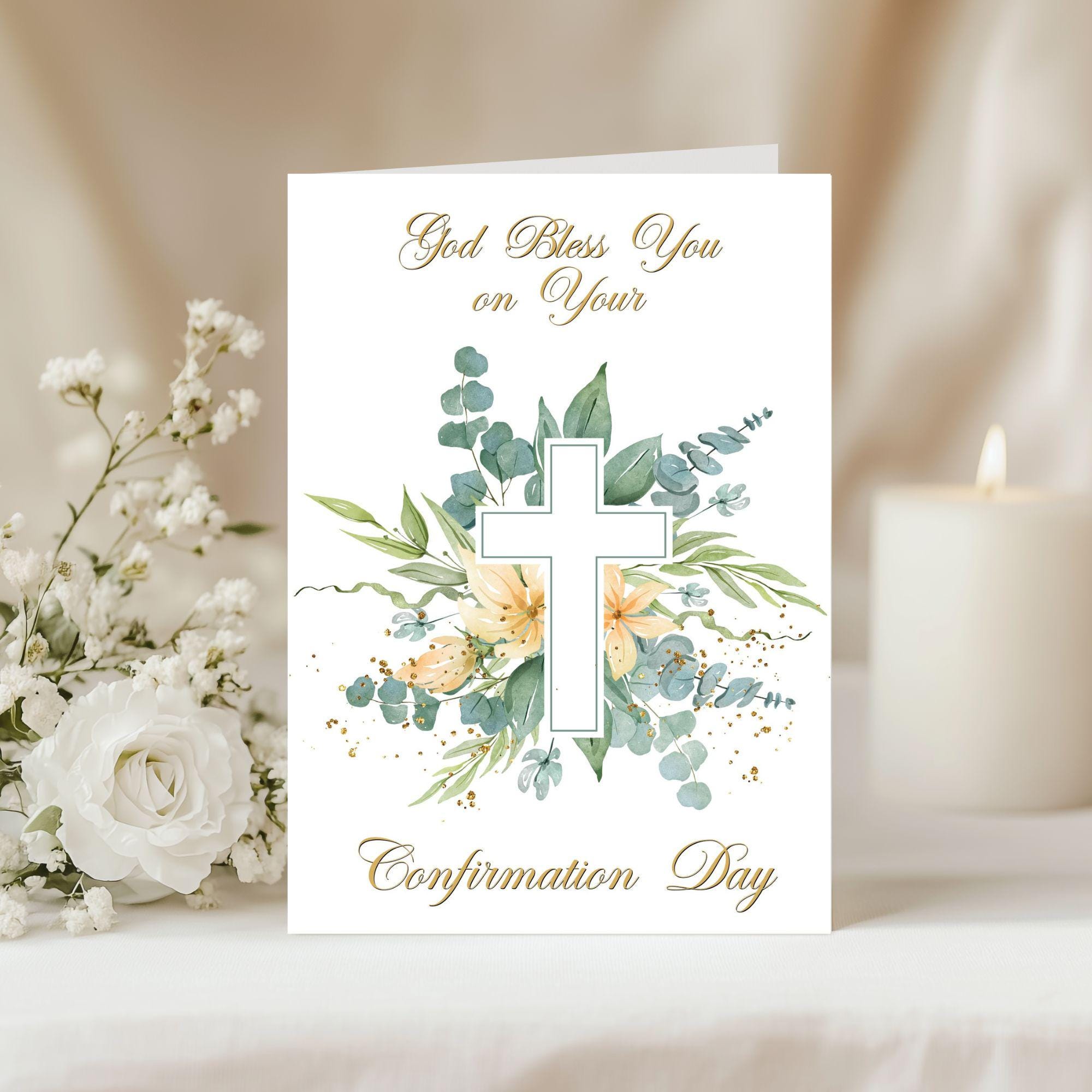 Holy Confirmation Card, Congratulations Card, Male or Female ...