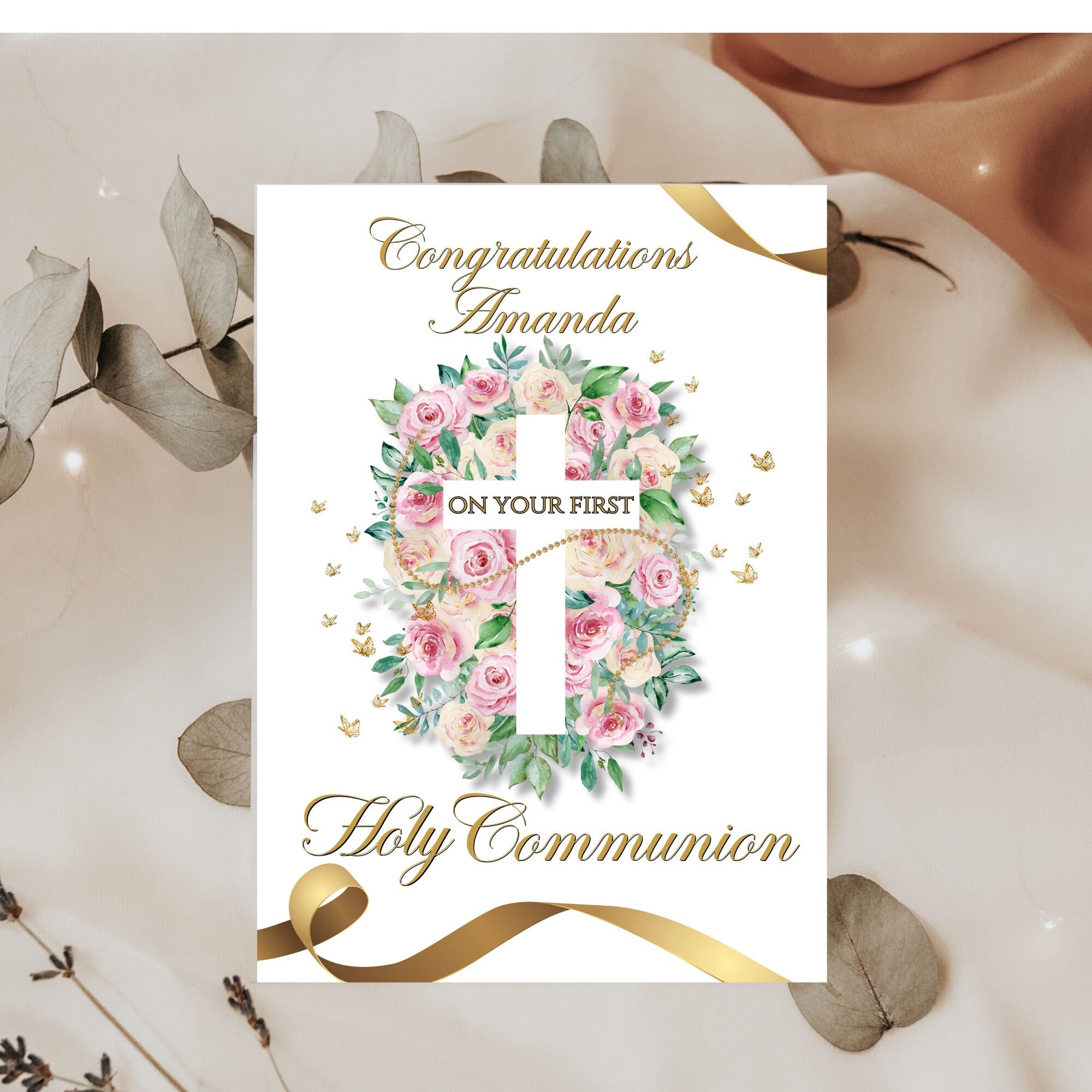 Personalized First Communion Card, Congratulations on Your First ...