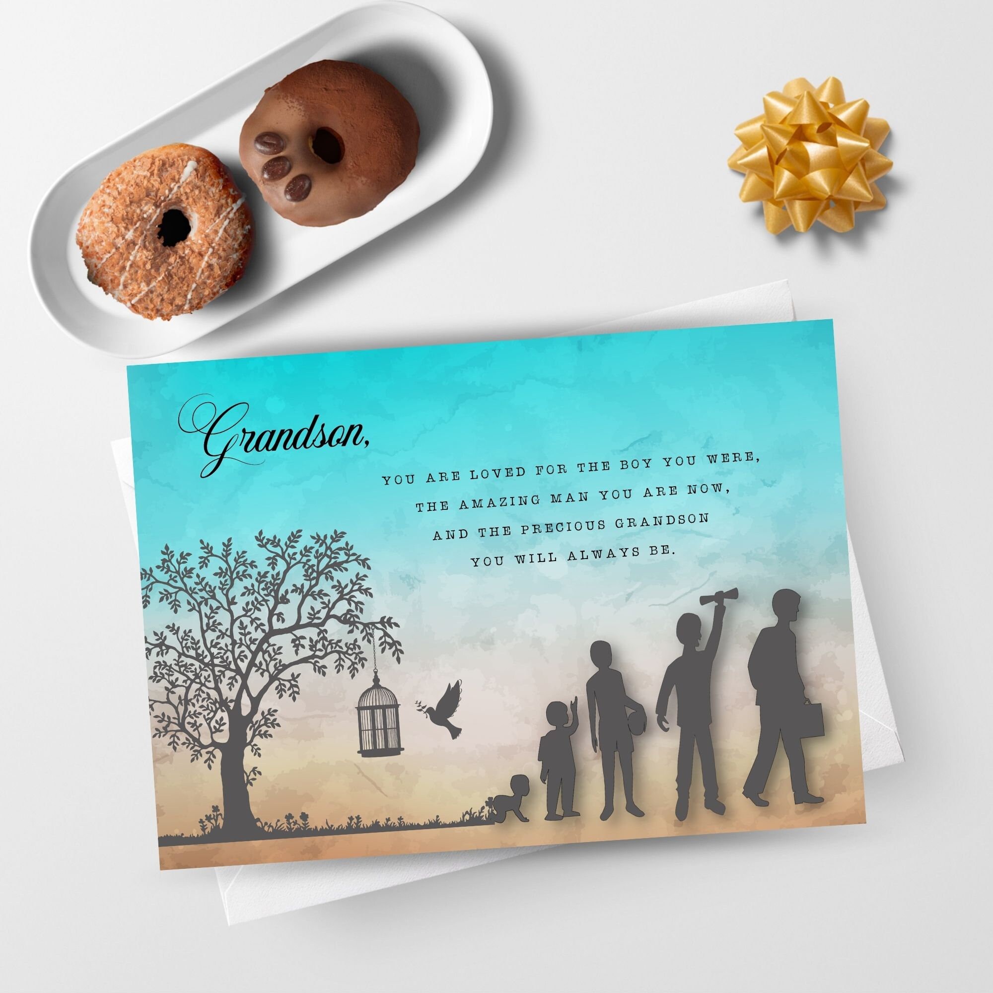 Birthday Card for Adult Grandson, From Boy to Man Card, Special ...