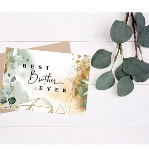 Special Birthday Card for Brother, Best Brother Ever Card, Watercolour ...