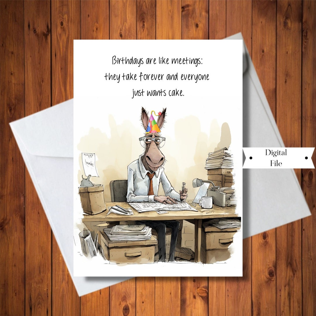 Happy Birthday Card for Coworker, Funny Office Birthday Card, Work ...