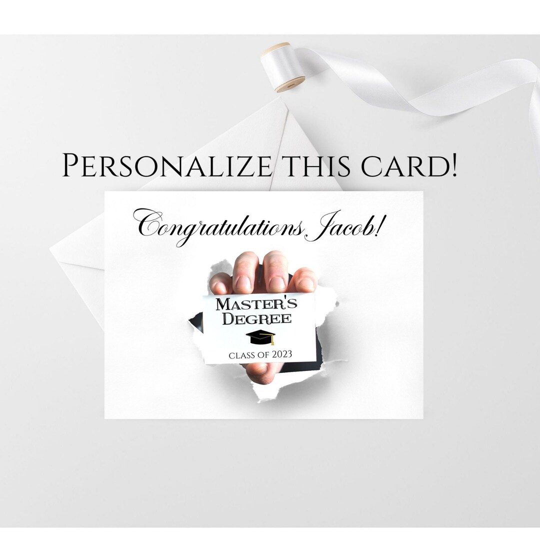 Personalized Graduation Card for Any Degree or Occupation, Custom Name ...