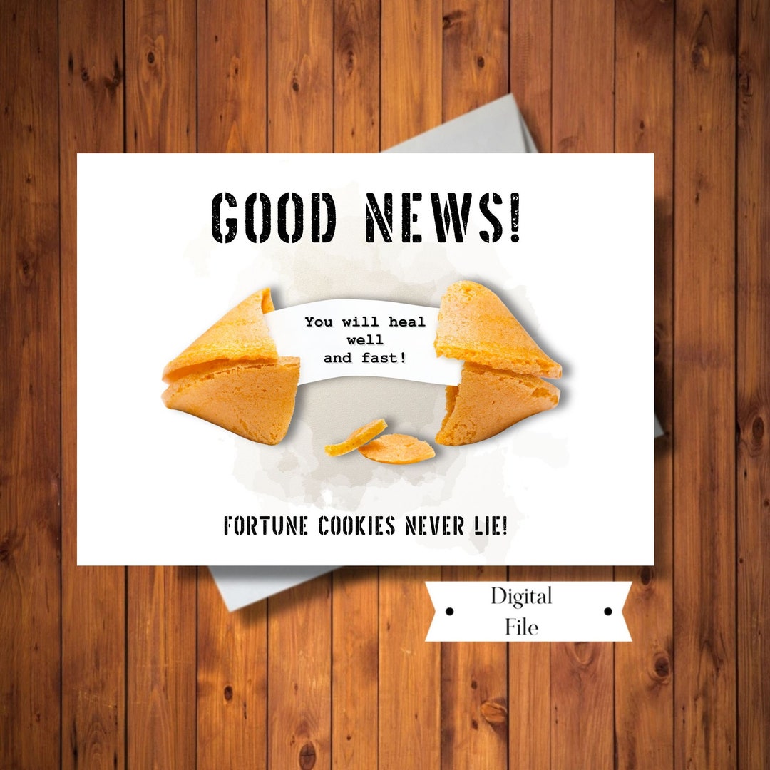 Encouraging Get Well Card, Surgery Get Well Card, Fortune Cookie Card ...