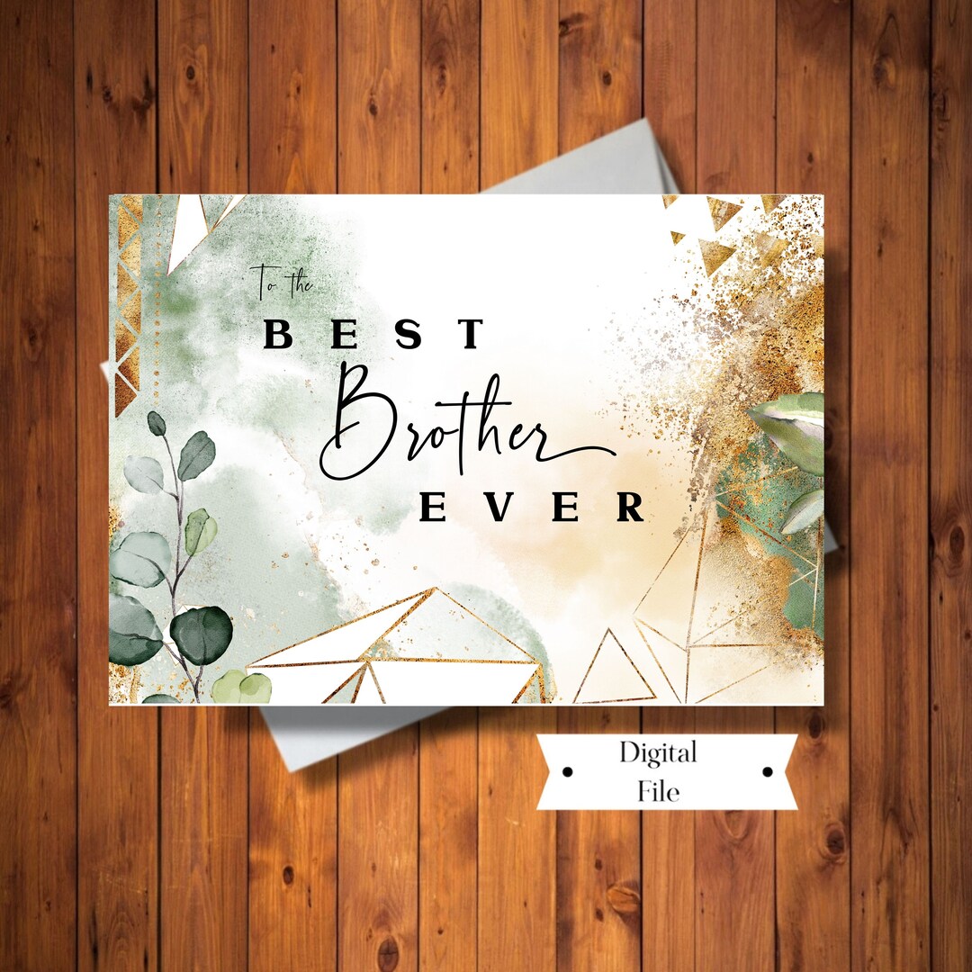 Special Birthday Card for Brother, Best Brother Ever Card, Watercolour ...