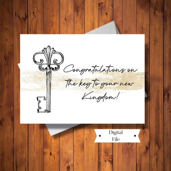 Congratulations on Your New Home Card the Keys to Your New - Etsy