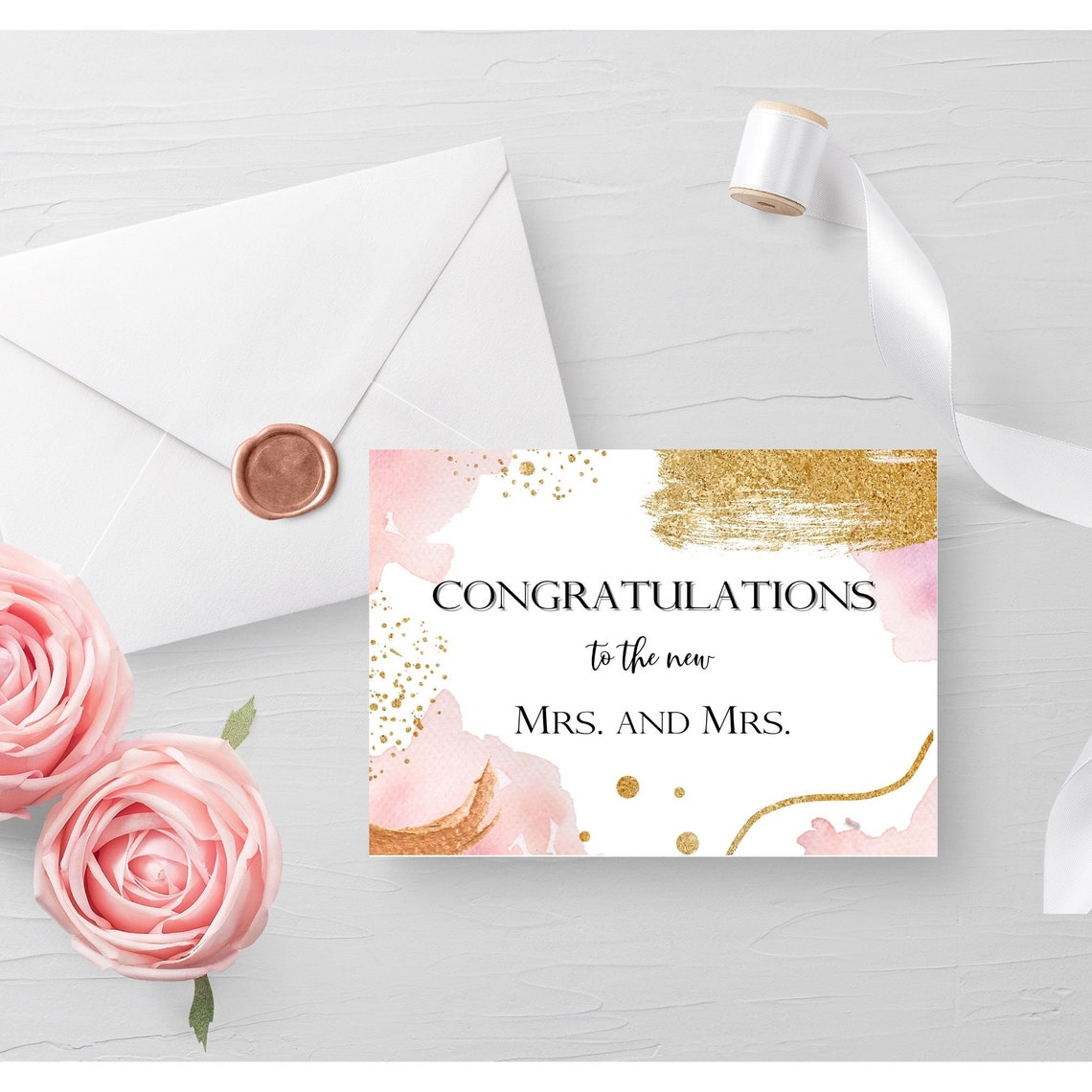 Congratulations to the New Mrs. and Mrs. Greeting Card Same - Etsy